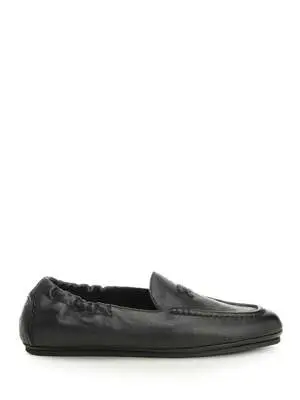 Celine Loafer With Triomphe Goatskin - Black