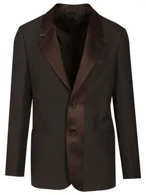 Fendi Wool Crepe Blazer - Brown