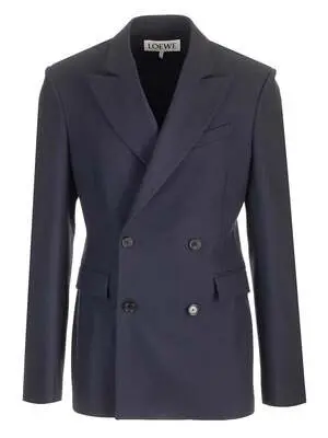 Loewe Double-breasted Wool Flannel Jacket