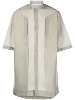 Rick Owens Oversized Shirt With Check Pattern - Cream