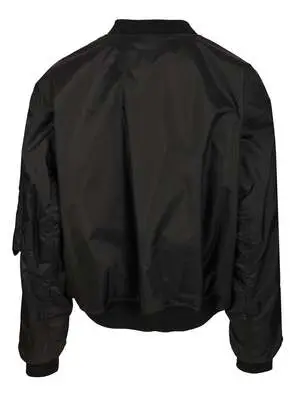 Balenciaga Nylon Bomber Jacket With Logo Patch