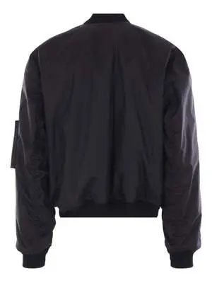 Balenciaga Nylon Bomber Jacket With Logo Patch
