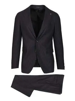 Tagliatore Vesuvio Pinstriped Single-breasted Suit - Blue