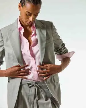 Serena Bute Wool Fitted Single Breasted Blazer - Grey