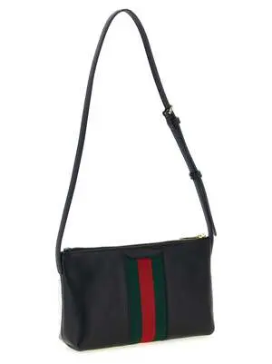 Gucci Horsebit Web' Shoulder Bag - Black