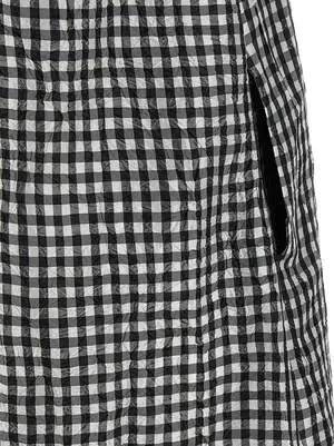 GANNI Crinkled Check Long Dress