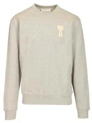 AMI Paris De Coeur Fleece Sweatshirt - Gray