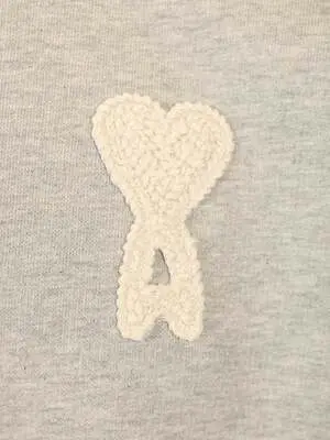 AMI Paris De Coeur Fleece Sweatshirt - Gray