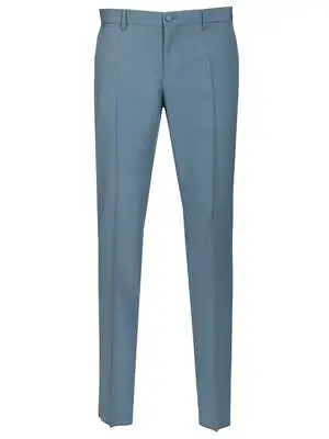 Dolce & Gabbana Wool Poplin Trousers - Blue