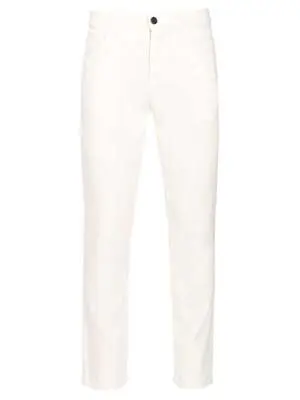 Zegna Roccia Trousers In Linen And Cotton - White