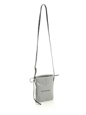 Balenciaga Lamb Skin Shopper Phone Holder - Gray