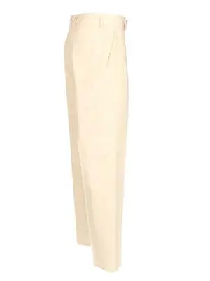Fendi Gabardine Straight Leg Pants - Cream