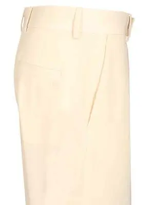 Fendi Gabardine Straight Leg Pants - Cream