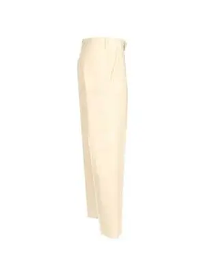 Fendi Gabardine Straight Leg Pants - Cream