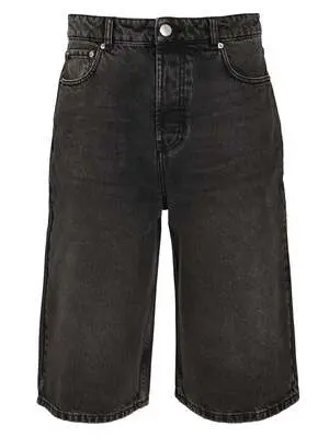 AMI Paris Large Fit Bermuda Shorts Used Denim - Black