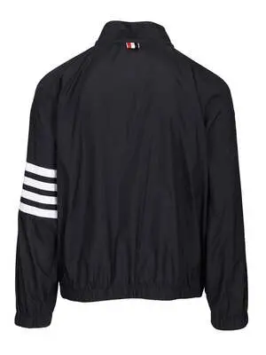 Thom Browne Zip Front Raglan Track Jacket With Four Bar Detail
