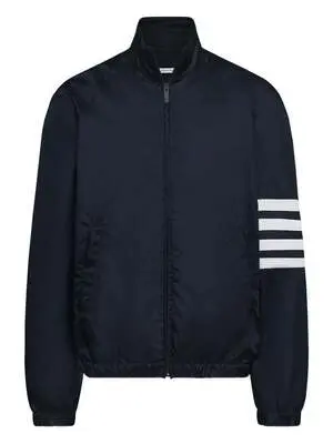 Thom Browne Zip Front Raglan Track Jacket With Four Bar Detail