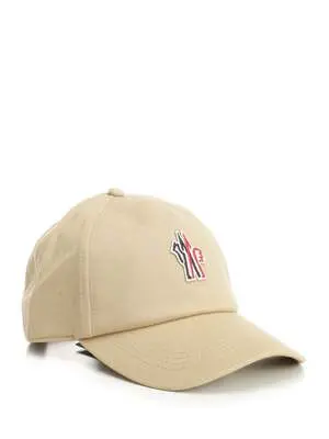 Moncler Baseball Cap With Embroidered Logo - Cream