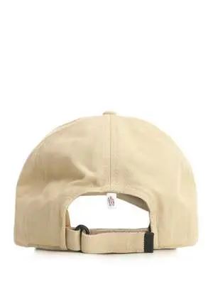 Moncler Baseball Cap With Embroidered Logo - Cream