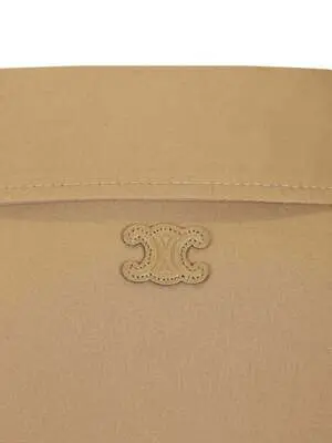 Celine Cotton Jacket With Embroidered Triomphe Logo - Cream