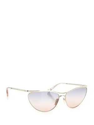 Chloé Cat Eye Sunglasses With Soft Gold Metal Frame - Blue