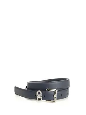 FERRAGAMO FERRAGAMO Classic Leather Belt Blue