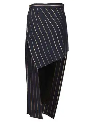 VIVIENNE WESTWOOD Infinity" Maxi Skirt With Gold Lamé Stripes - Blue