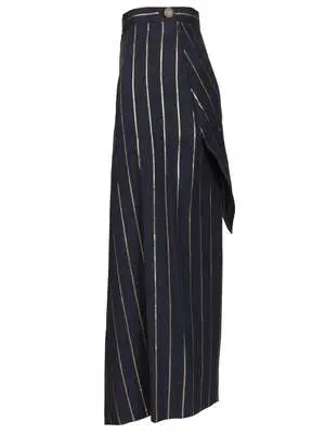 VIVIENNE WESTWOOD Infinity" Maxi Skirt With Gold Lamé Stripes - Blue