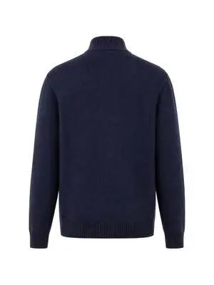Brunello Cucinelli Cashmere Blend High Neck Zip-up Cardigan - Blue