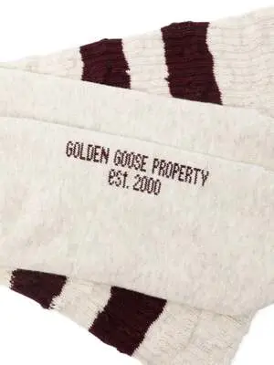 GOLDEN GOOSE Terry Cotton-blend Socks With Distressed Details
