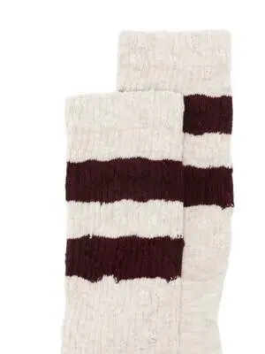 GOLDEN GOOSE Terry Cotton-blend Socks With Distressed Details