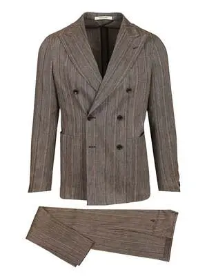 Tagliatore Monecarlo Double-breasted Suit In Linen Blend