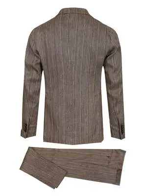 Tagliatore Monecarlo Double-breasted Suit In Linen Blend