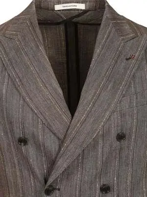 Tagliatore Monecarlo Double-breasted Suit In Linen Blend