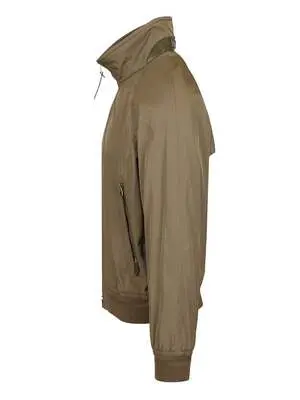 TOM FORD Zip Up Jacket With Cashmere Lining And Leather Trim - Green