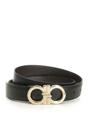 FERRAGAMO Reversible And Adjustable Gancini Belt - Brown