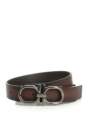 FERRAGAMO Adjustable Gancini Belt - Brown