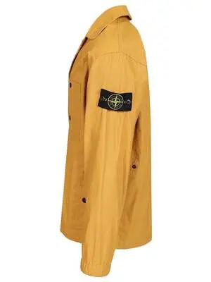 Stone Island Overshirt In Resin-treated Cotton Ripstop