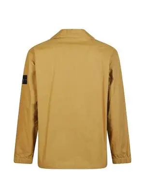 Stone Island Overshirt In Resin-treated Cotton Ripstop