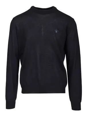 Versace Medusa Sweater In Wool, Silk And Cashmere - Blue