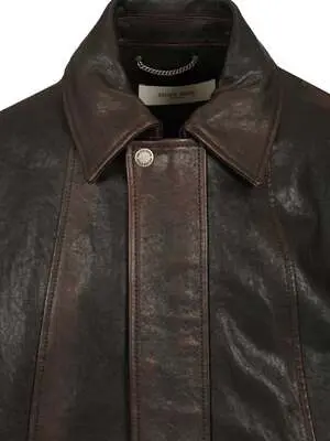 GOLDEN GOOSE Nappa Leather Bomber Jacket With Distressed Finish