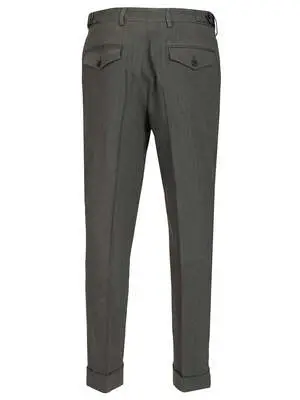 Dries Van Noten Tailored Linen Blend Trousers With Turn-ups