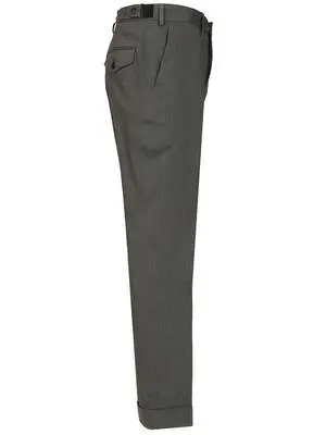 Dries Van Noten Tailored Linen Blend Trousers With Turn-ups