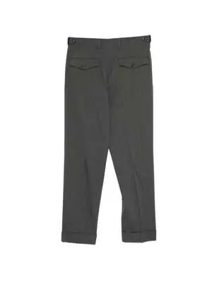 Dries Van Noten Tailored Linen Blend Trousers With Turn-ups