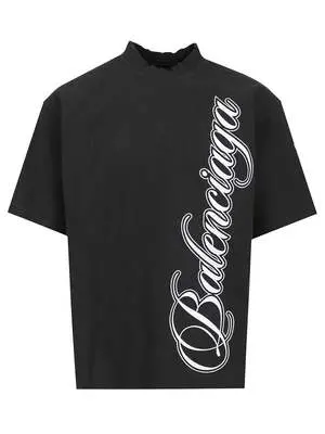 Balenciaga Cursive T-shirt - Black