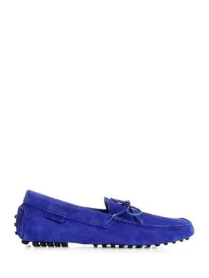 TOM FORD Suede Loafers With Leather Laces - Blue