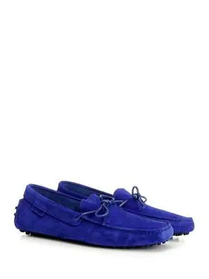 TOM FORD Suede Loafers With Leather Laces - Blue