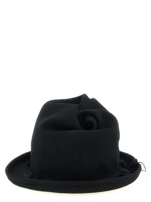 Yohji Yamamoto Sculptural Crown Hat - Black