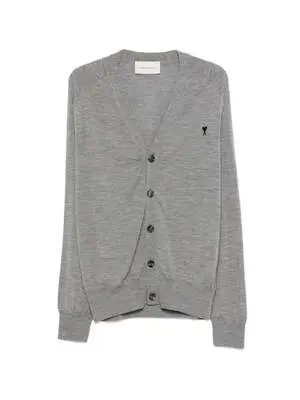 AMI Paris V-neck Wool Cardigan