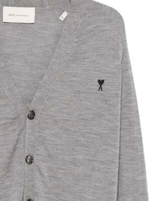 AMI Paris V-neck Wool Cardigan